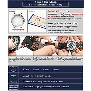 BINLUN Replacement Watch Bands Compatible with Samsung Galaxy Watch, Compatible with Huawei Watch, Compatible with Garmin Smartwatch Thick Oil Leather Watch Strap with X-Type Thick Line20/22/24mm