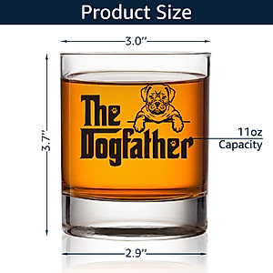 TOUNER Shar Pei Whiskey Glasses, The DogFather Whiskey Glass, Dog Lover Gifts For Him, Dog Dad Gifts For Men, Fathers Day Birthday Gifts from Dog Dad, Unique Gift For Dog Lovers