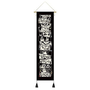 COSPLAY STUDIO Hanging Poster Canvas Wall Art Painting Anime Characters Eyes Tapestry Silhouette Effect Wall Tapestry With 2 Tassels And Wooden Hanging Rod Wall Decor Tapestry Decoration For Room