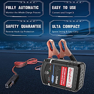 [4-Pack] LEICESTERCN Automatic Trickle Battery Charger Maintainer 12V 750mA Smart Float Charger for Car Motorcycle Lawn Mower Tractor Boat SLA ATV Wet AGM Gel Cell Lead Acid Batteries