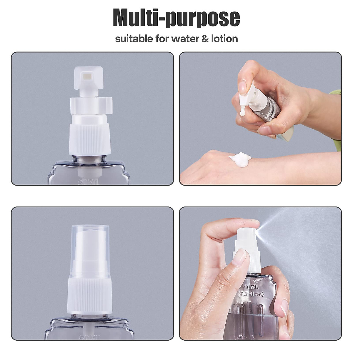 MAGORUI Travel Bottles Set for Toiletries, TSA Approved 4 in 1 Leak Proof Travel Container, Refillable Travel Accessories with Waterproof Label for Business, Personal Travel, Fun Outdoors, Pink