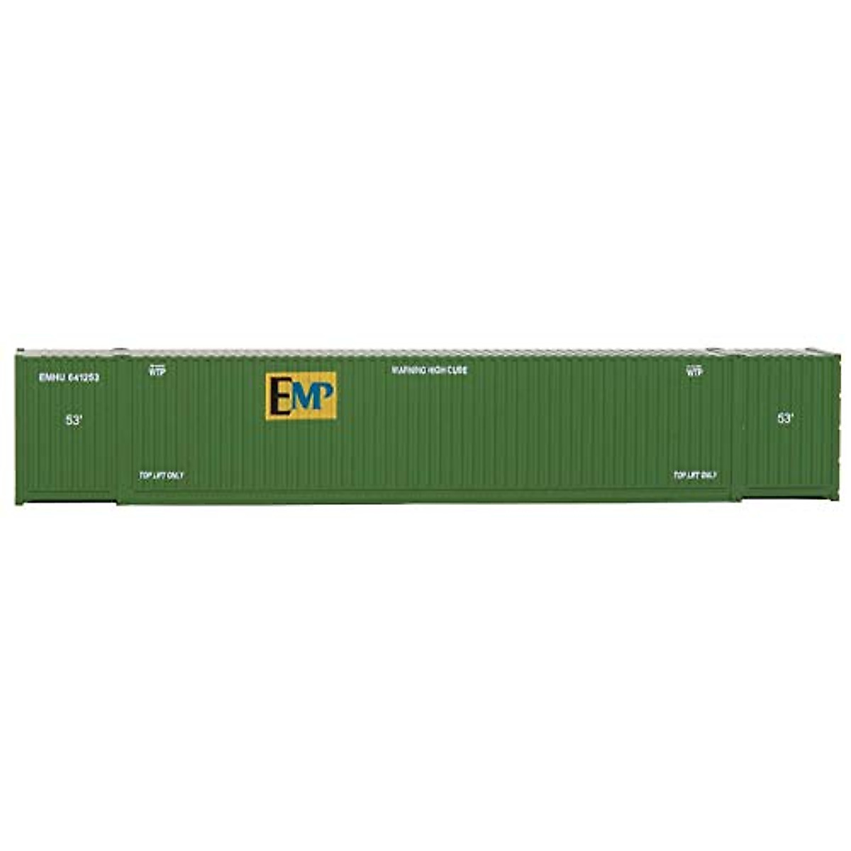 Walthers SceneMaster HO Scale Model of EMP (Green, Yellow) 53' Singamas Corrugated Side Container,949-8503
