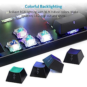 Teerwere Gaming Keyboard 104 Key Outemu Blue Switch Side Printed RGB Mechanical Gaming Keyboard Full Color Backlit System Mechanical Gaming Keyboard (Color : Black, Size : One Size)
