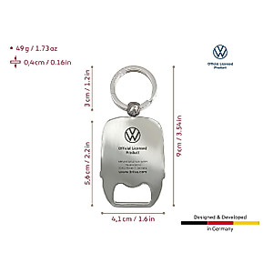 BRISA VW Collection - Volkswagen Keychain Ring Keychain Accessory Keyholder with Bottle Opener in Beetle, T1, T2 Bus Design (T2 Bus/Orange)