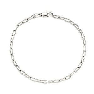 Amazon Essentials Sterling Silver Plated Paperclip Chain Bracelet 7.5", Sterling Silver