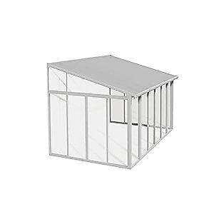 Palram - Canopia Sanremo 10x14 Enclosed Patio Cover with Screen Doors, White DIY Sunroom Kit Lean to Gazebo with Walls to Cover Patio Furniture, Deck, & Porch, UV Protected Polycarbonate Shelter