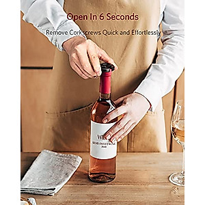 ISELECTOR 6-in-1 Cordless Electric Wine Opener Set Rechargeable Wine Bottle Corkscrew Opener with Wine Pourer, Vacuum Wine Stoppers, Foil Cutter and Wine Temperature Sensor