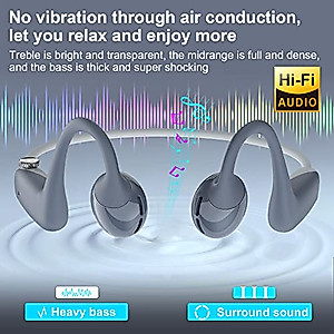 HCMOBI Open Ear Comfort Headphones, Soft Silicone and Skin Friendly, Air Conduction Headsets, 10H Playtime with Mic, Hi-Fi Stereo, ENC Noise Reduction, IP45 Waterproof, for Running, Workout, Cycling