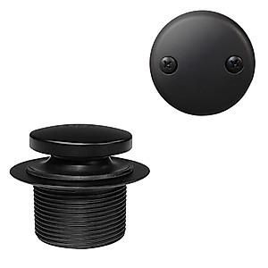 Westbrass D93-2-62 Bathtub Drain Plug Trim Set + Westbrass E531D-1F-62 Wall Mount Tub Spout, Matte Black