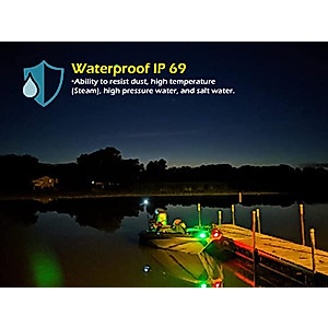 Tree Leds Marine Boat led Navigation Stern Bow Lights Waterproof for Boat, Kayak, Starboard, Small & Big Watercraft 12V DC Red and Green Stripe Kit Long-Life Lenses Durability