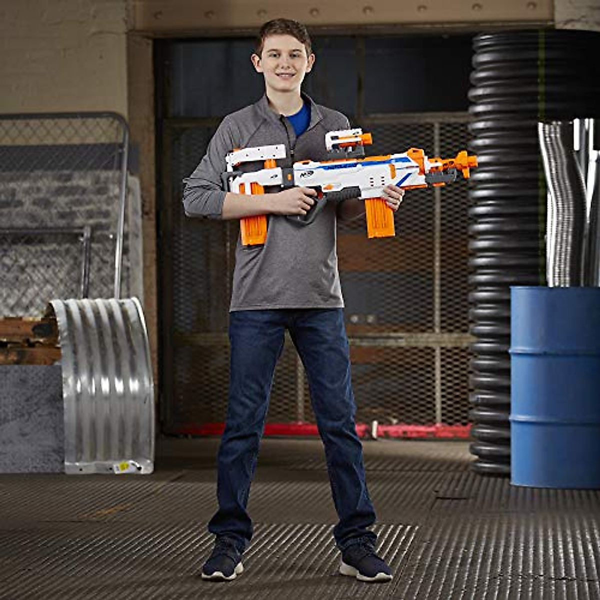 Nerf Modulus Regulator Fully Motorized Blaster, 3 Firing Modes, 2X 12-Dart Clips, 24 Nerf Elite Darts, Nerf Full Auto Blaster, Kids Outdoor Toys (Amazon Exclusive)