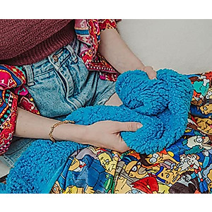 The Simpsons Oversized Fleece Throw Blanket With Blue Sherpa Backing | Plush Soft Polyester Cover For Sofa and Bed, Cozy Home Decor, Luxury Room Essentials | Cartoon Comedy Gifts | 49 x 72 Inches