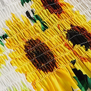 Toddler Kids Baby Girl Summer Dress Clothes Floral Ruffle Strap Dresses Backless Princess Sundress Playwear Outfits (White Sunflower, 18-24 Months)