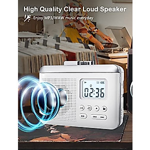 Gracioso Portable Cassette Player Recorder Converter,Cassette to MP3 via SD Card, Walkman Cassette Tape Player with 1000mah Rechargeable Battery,Built-in Microphone&Speaker,Headphone Jack,16GB SD Card