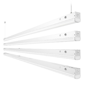 HYPERLITE 8FT LED Linear Strip Light Fixture: 80/64/50W LED Shop Lights 3500K/4000K/5000K CCT Selectable 1-10V Dimmable UL Listed 130lm/w Commercial LED Shop Lights for Garage Warehouse 4pack
