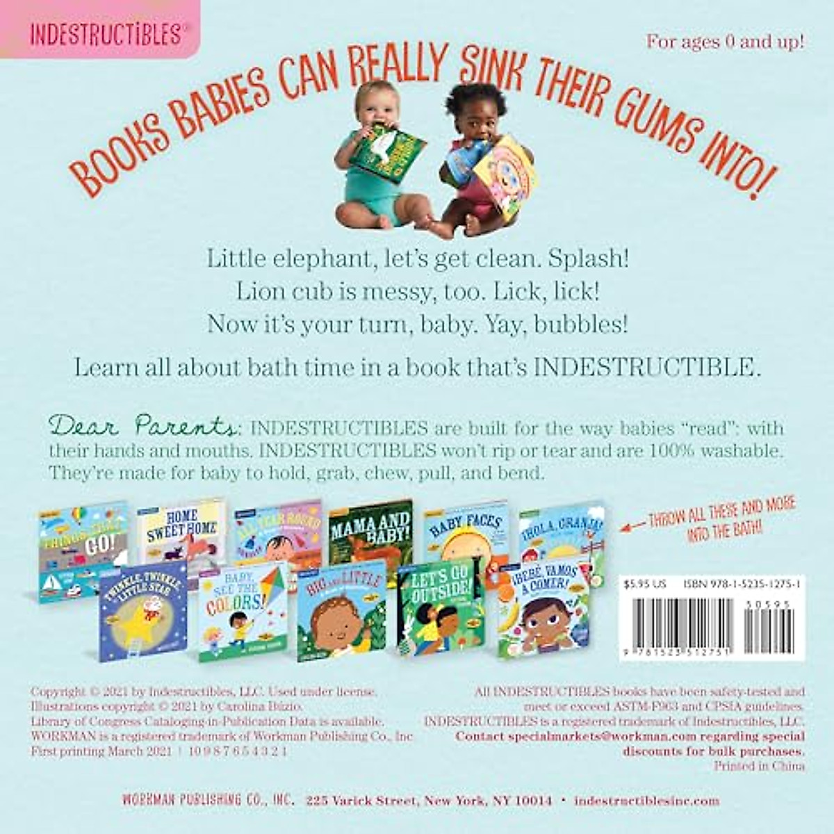 Indestructibles: It's Bath Time!: Chew Proof · Rip Proof · Nontoxic · 100% Washable (Book for Babies, Newborn Books, Safe to Chew)