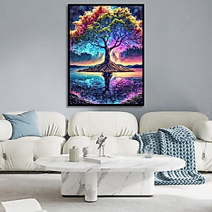 CNITUR DIY 5D Diamond Painting Kits for Adults Diamond Art Tree of Life Diamond Painting Full Drill Crystal Rhinestone Embroidery Craft Kits for Home Wall Decor Gifts, Diamond Art Kits B10045
