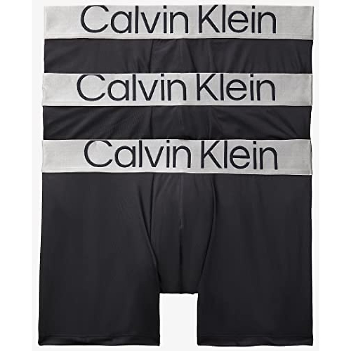 Calvin Klein Men's Reconsidered Steel Micro 3-Pack Boxer Brief, Black, Black, Black, Large