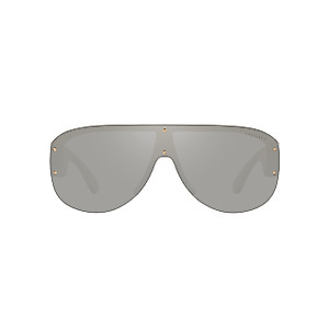 Versace VE 4391 311/6G Transparent Grey Plastic Shield Sunglasses Grey Mirror Lens