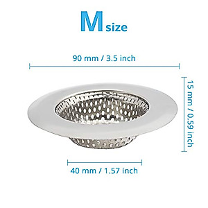 KUFUNG Sink Strainer,2 Pack Basket Stainless Steel Bathroom Sink, Utility, Slop, Kitchen and Lavatory Sink Drain Strainer Hair Catcher (3.5 inch)