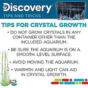 Discovery Kids Crystal Aquarium, Includes Growing Magic Rocks, Aquarium & Bonus Poster, DIY Crystal Growing Kit, Rock Science Kit, Cool STEM Gift, Science Kit for Girls and Boys Ages 12+ 4 inches