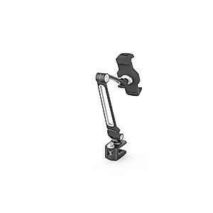 Ledetech Aluminum Adjustable Long Arm Tablet iPad Stand with 360° Swivel Bracket for Any 4-12.9" Smart Devices fits in Office Desk (Black)