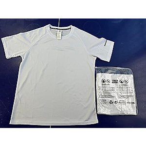 Men's Pack of 1 Workout Running Shirts, Dry Fit Moisture Wicking T-Shirts, Sports Gym Athletic Short Sleeve Shirts White S