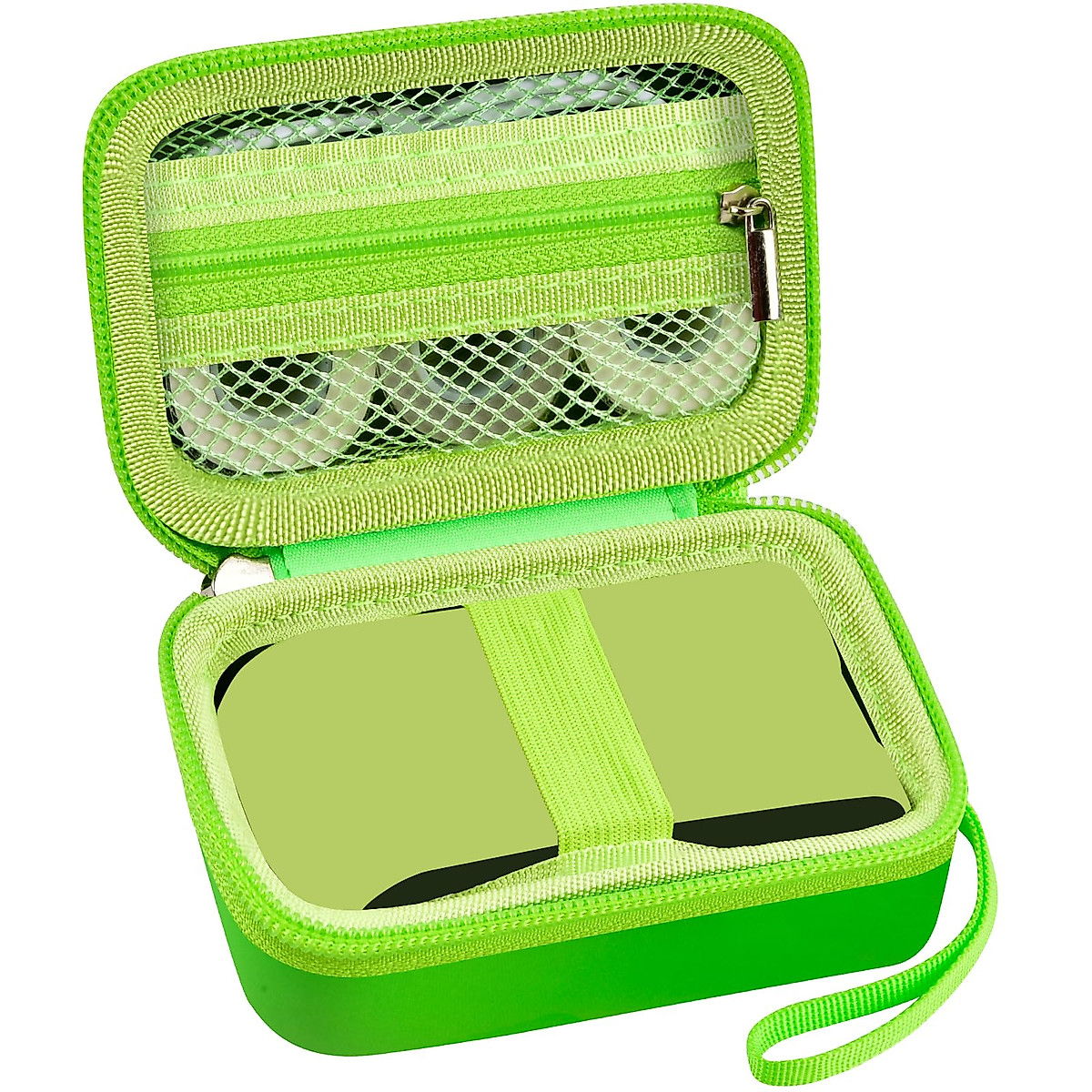 Label Makers Case Compatible with MakeID Label Maker Machine and Taps, Mini Sticker Maker Labeling Printer Storage Organizer Holder Fits for USB Cable and Accessories (Green)