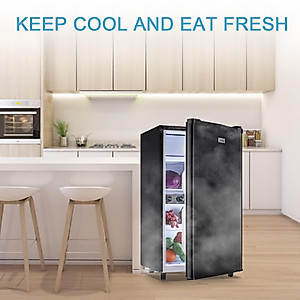 WANAI Compact Refrigerator 3.5 Cu.ft Mini Fridge with Freezer, Small Refrigerator with 7 TEMP Modes, Energy Saving, Low Noise for Bedroom, Dorm, Office, Apartment