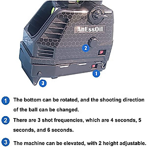 AnEssOil Tennis Ball Machine Tennis Ball Tosser Adjustable&Portable w/Oscillation Ball Launcher Tennis Serving Machine Accurate&Efficient Feed Machine Plug in/Batteries 30 Balls for Adults Children