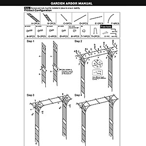 Stonehomy Metal Garden Arch for Climbing Plants, Heavy Duty Metal Garden Arbor for Outdoor Garden Wedding Ceremony, Party and Backyard, 7 Feet