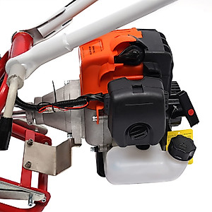 52cc Handheld Snow Sweeper Brush Broom, Gas Power Folding Outdoor Driveway Turf Grass Snow Cleaning Tool Walkway Cleaner for Leaves, Snow, and Gravel