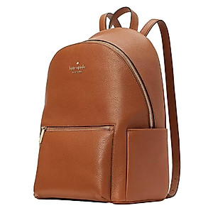 Kate Spade New York Women's Leila Pebbled Leather Large Dome Backpack Bag, Warm Gingerbread
