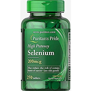 PuritansPride Selenium 200 Mcg, 250 Count