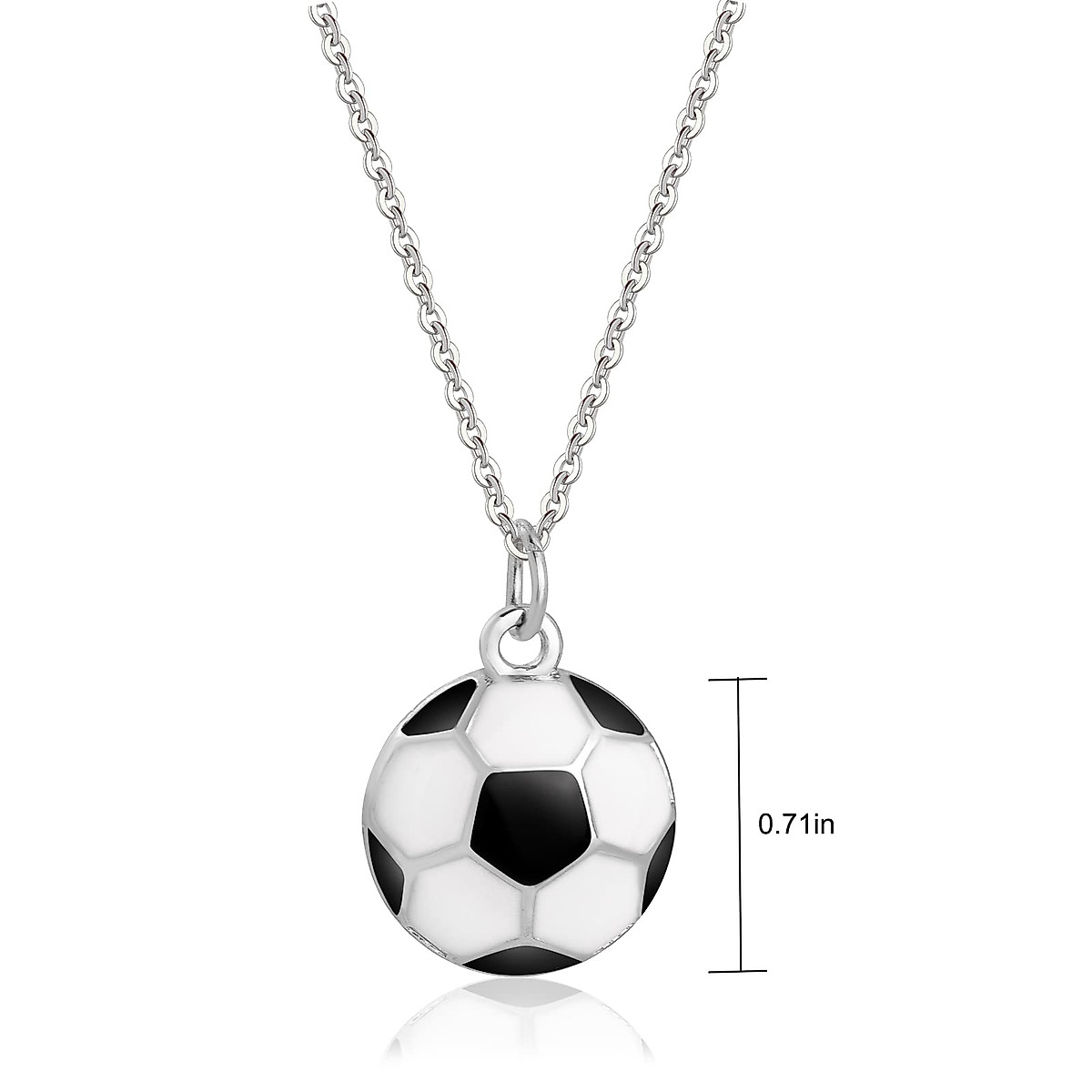 Haoze Soccer Gifts for Women Soccer Ball Charm Necklace Soccer Player Gift Soccer Team Gift for Women Football Lover Gift (Silver)