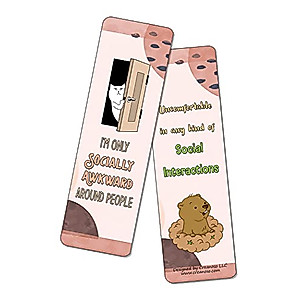 Creanoso Funny Socially Awkward Bookmarks (12-Pack) - Stocking Stuffers Funny Gift Ideas for Adults, Teens, Friends