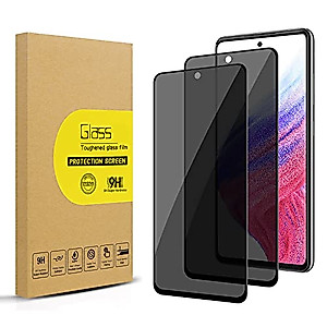 Lokyoo 2 Pack Privacy Screen Protector for Samsung Galaxy A53 5G/ A51 5G/ A52 4G/ A52 5G/ A52s[Anti-Spy Tempered Glass], Ultra HD, Anti-Scratch, Bubble-Free, Easy Install 9H Protective Glass Black
