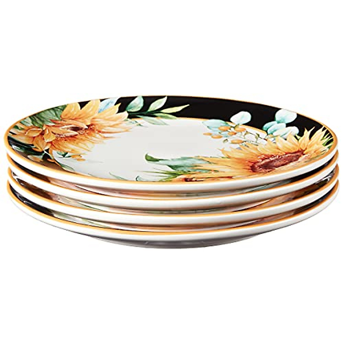 Certified International Sunflower Fields 10.75" Dinner Plates, Set of 4, Multi Colored