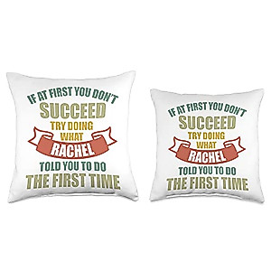 Sarcastic Birthday Rachel Name Gift Text Joke Personalized Shirt Rachel First Name Throw Pillow, 16x16, Multicolor