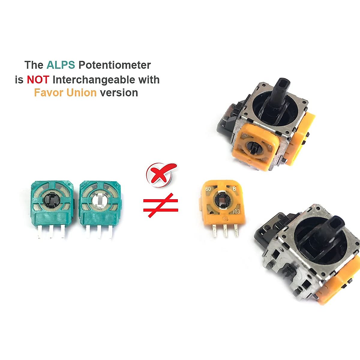 ElecGear 8X ALPS 2.1K Replacement Potentiometer + 4X Drift Fix PCB for PS5 DualSense, PS4 DualShock 4 Wireless Controller, Trim Pot Resistor Thumbstick Module Sensor for ALPS Analog Joystick