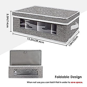 homyfort Mug Storage Box, China Storage Containers Organizer Hard Shell with Dividers for 12 Coffee Mugs, Tea Cup, Moving & Packing (Grey)