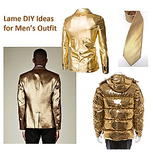 Rainbow Fabric Metallic Tissue Foil Lame 4 Way Stretch Spandex Fabric by Yard 39X59 in A20