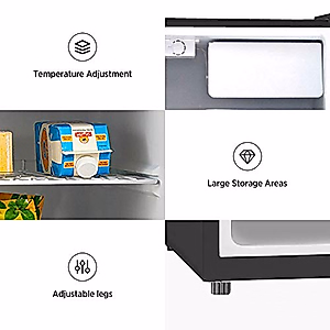 Midea WHS-160RB1 Single Reversible Compact Refrigerator, 4.4 Cubic Feet Fridge, Black