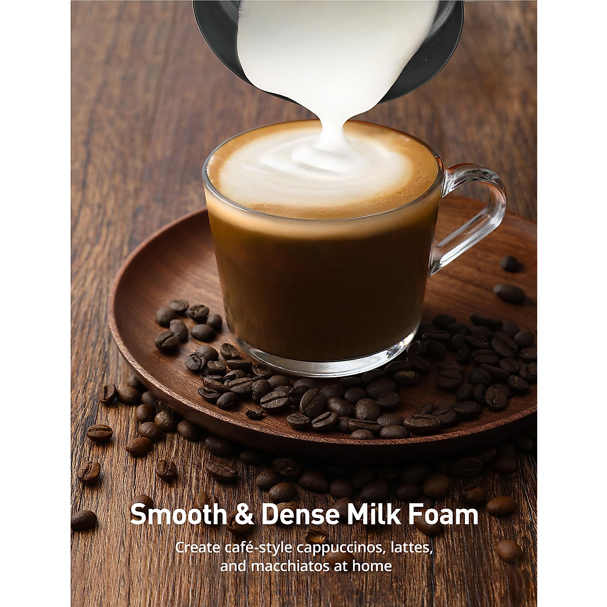 RATRSO Milk Frother, Electric Milk Steamer, Hot and Cold Foam Maker, Automatic Milk Warmer, Silent Operation for Coffee, Latte, Cappuccino, Hot Chocolate