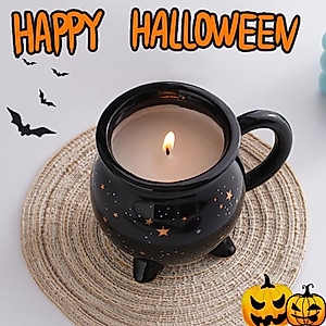 RAISLY Astral Cauldron Coffee Mug 300ml/10oz Black Ceramic Witch Mugs, Adorable Sorceress’s Potion Themed Cups, All-Season Drinkware, Ideal for Christmas Thanksgiving Halloween and Party Presents