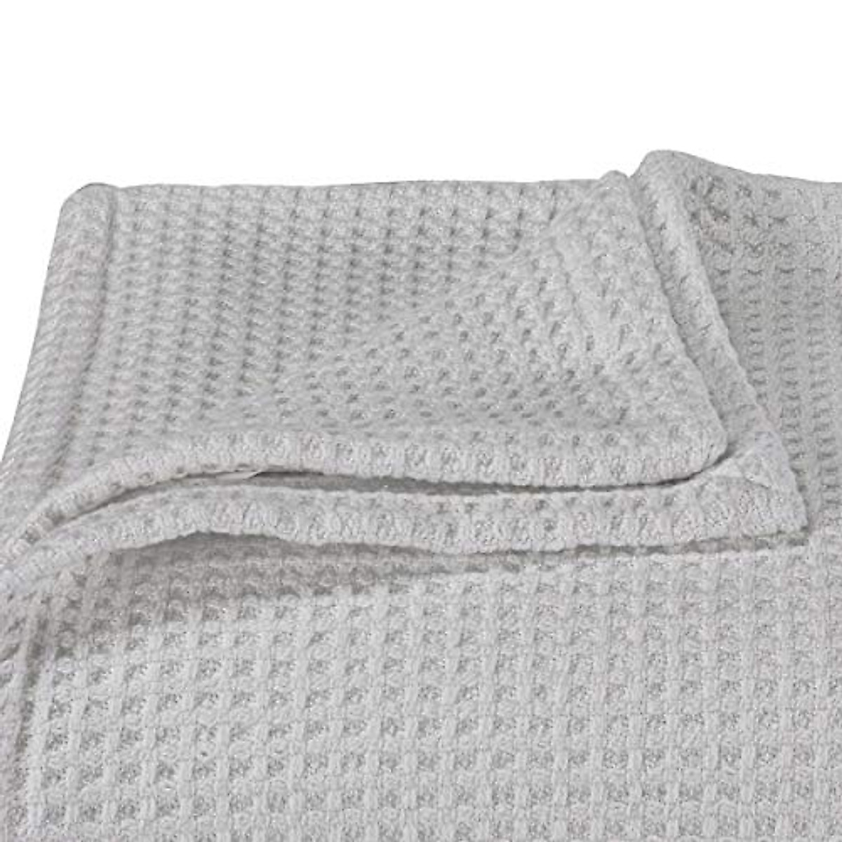 Vera Wang - Queen Blanket, Luxury Cotton Bedding, Plush & Heavyweight Home Decor (Waffleweave Grey, Queen)