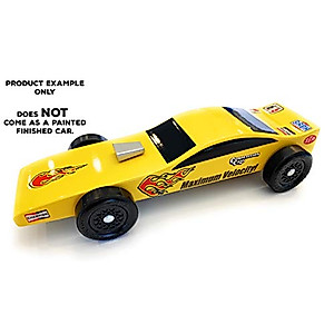 Maximum Velocity Pinewood Car Kit | Includes BSA Speed Wheels, Speed Axles, Graphite & Steel Weight | Funny Car Derby Car Kit