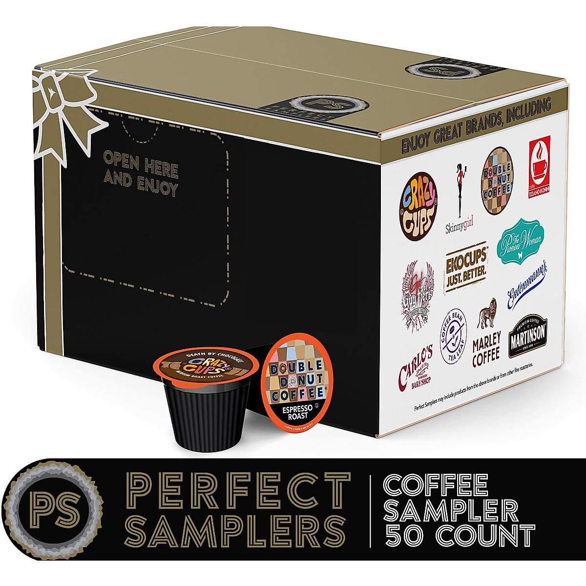 Crazy Cups Coffee Pods Variety Pack, Including Flavored Coffee Pods, Dark Roast, Medium Roast Coffee Pods, Single Serve Coffee for Keurig K Cups Machines, Perfect Coffee Gift Set, 50 Count