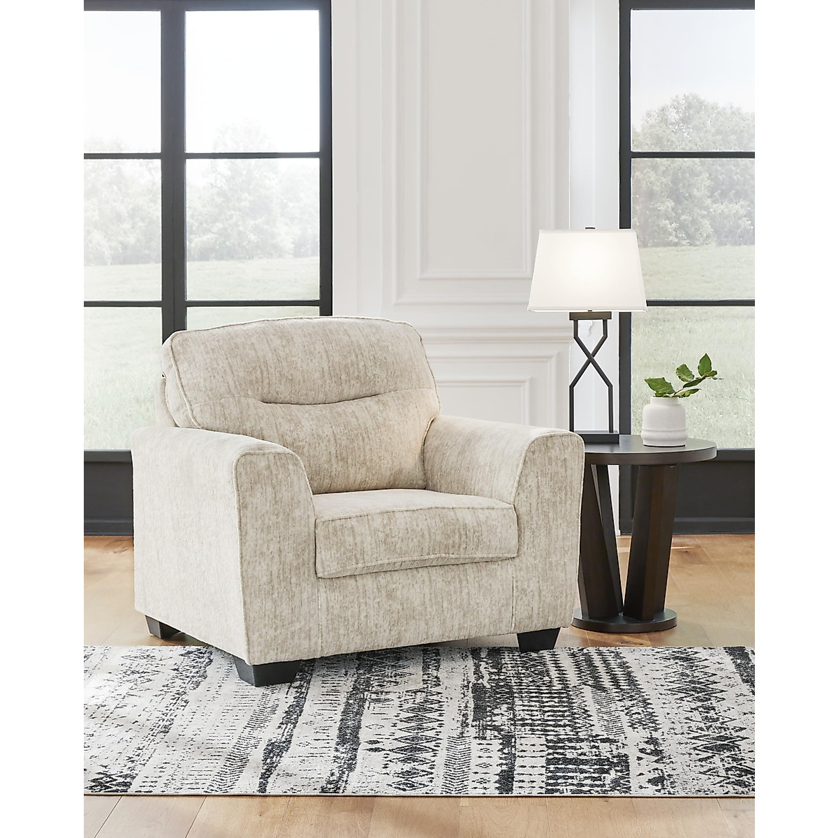 Signature Design by Ashley Lonoke Coastal Upholstered Oversized Chair, Beige