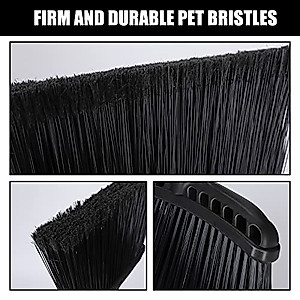Outdoor Broom Commercial Heavy Duty Broom and Broom and Dustpan Set for Home with 180°Rotating Head Upright Large Dustpan with Comb Teeth